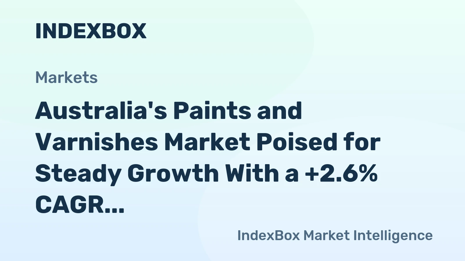 Australia's Paints and Varnishes Market Poised for Steady Growth With a +2.6% CAGR Through 2035