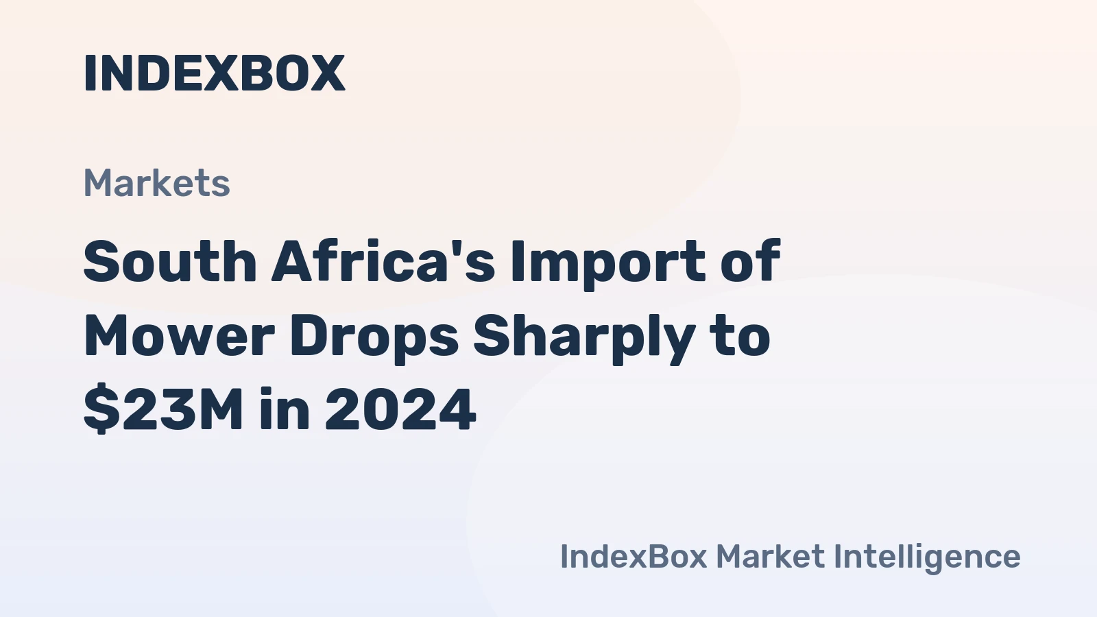 South Africa's Import of Mower Drops Sharply to $23M in 2024