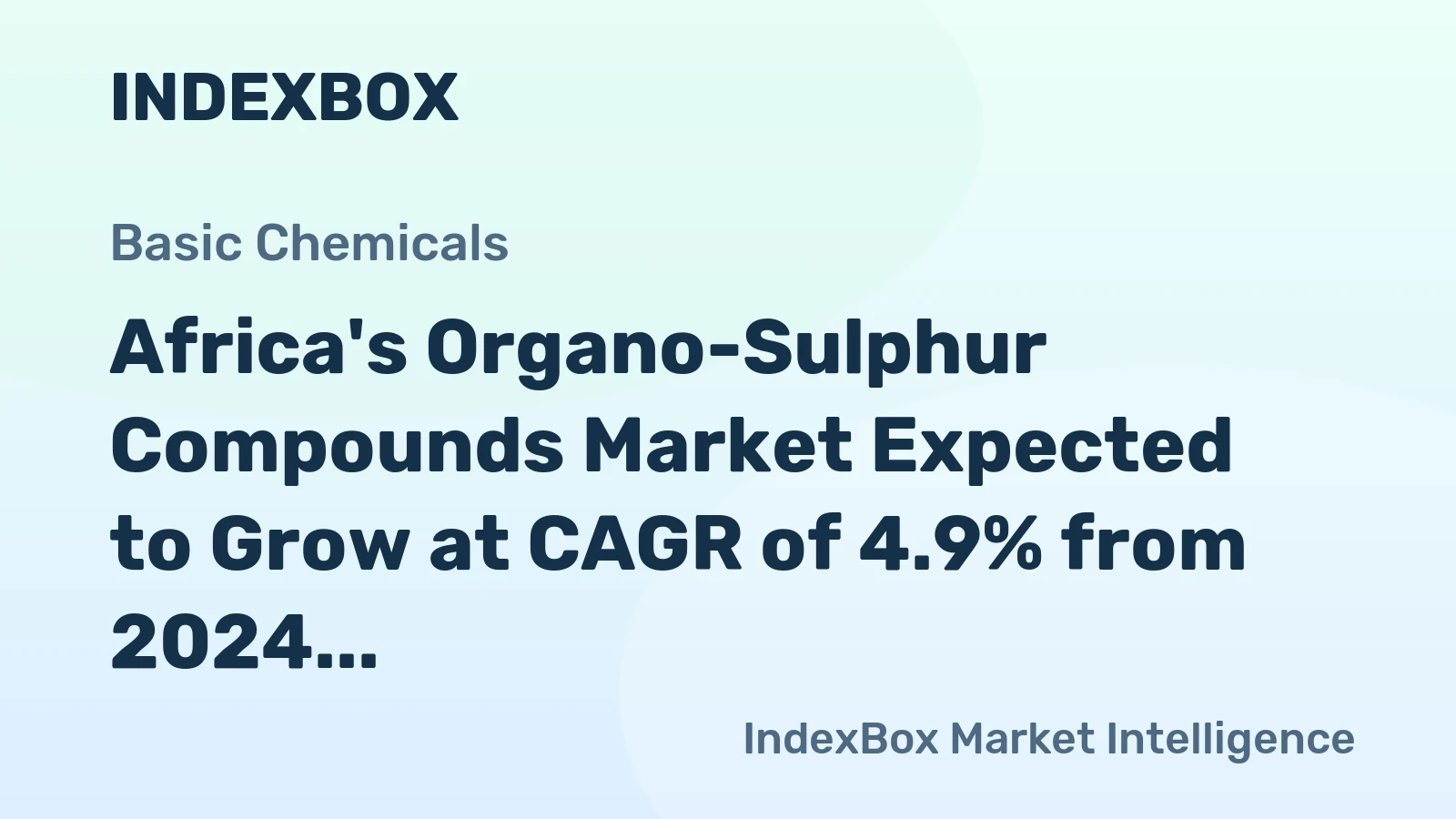 Africa's Organo-Sulphur Compounds Market Expected to Grow at CAGR of 4.9% from 2024 to 2035
