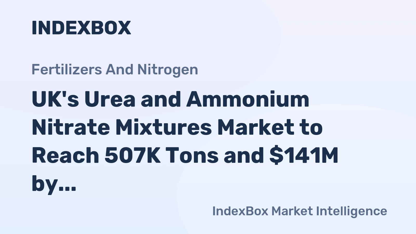 UK's Urea and Ammonium Nitrate Mixtures Market to Reach 507K Tons and $141M by 2035