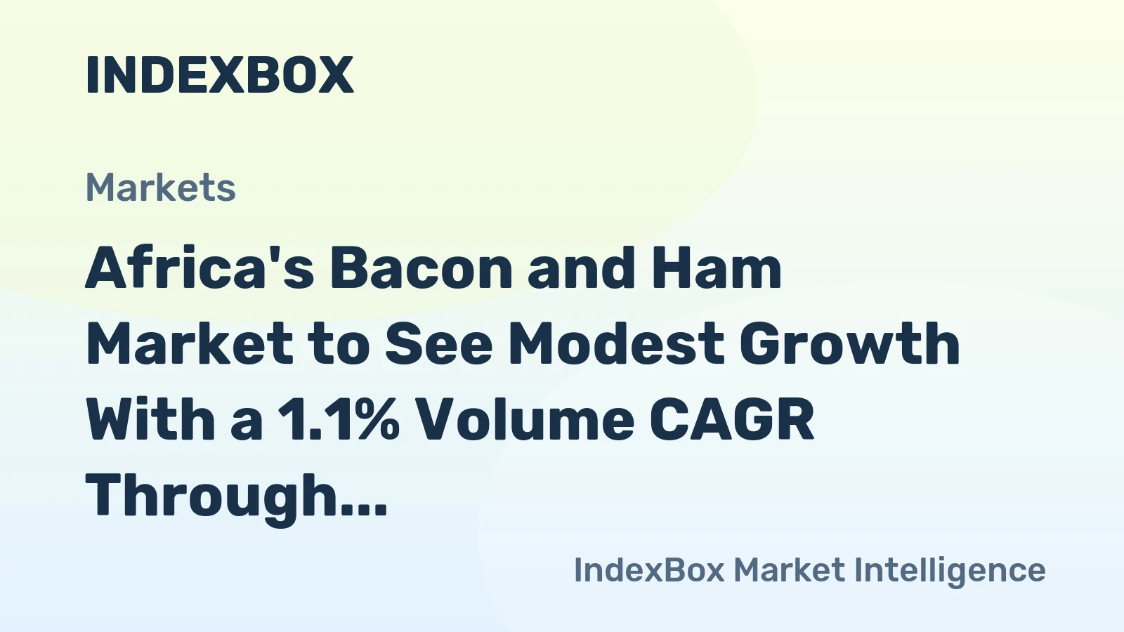 Africa's Bacon and Ham Market to See Modest Growth With a 1.1% Volume CAGR Through 2035