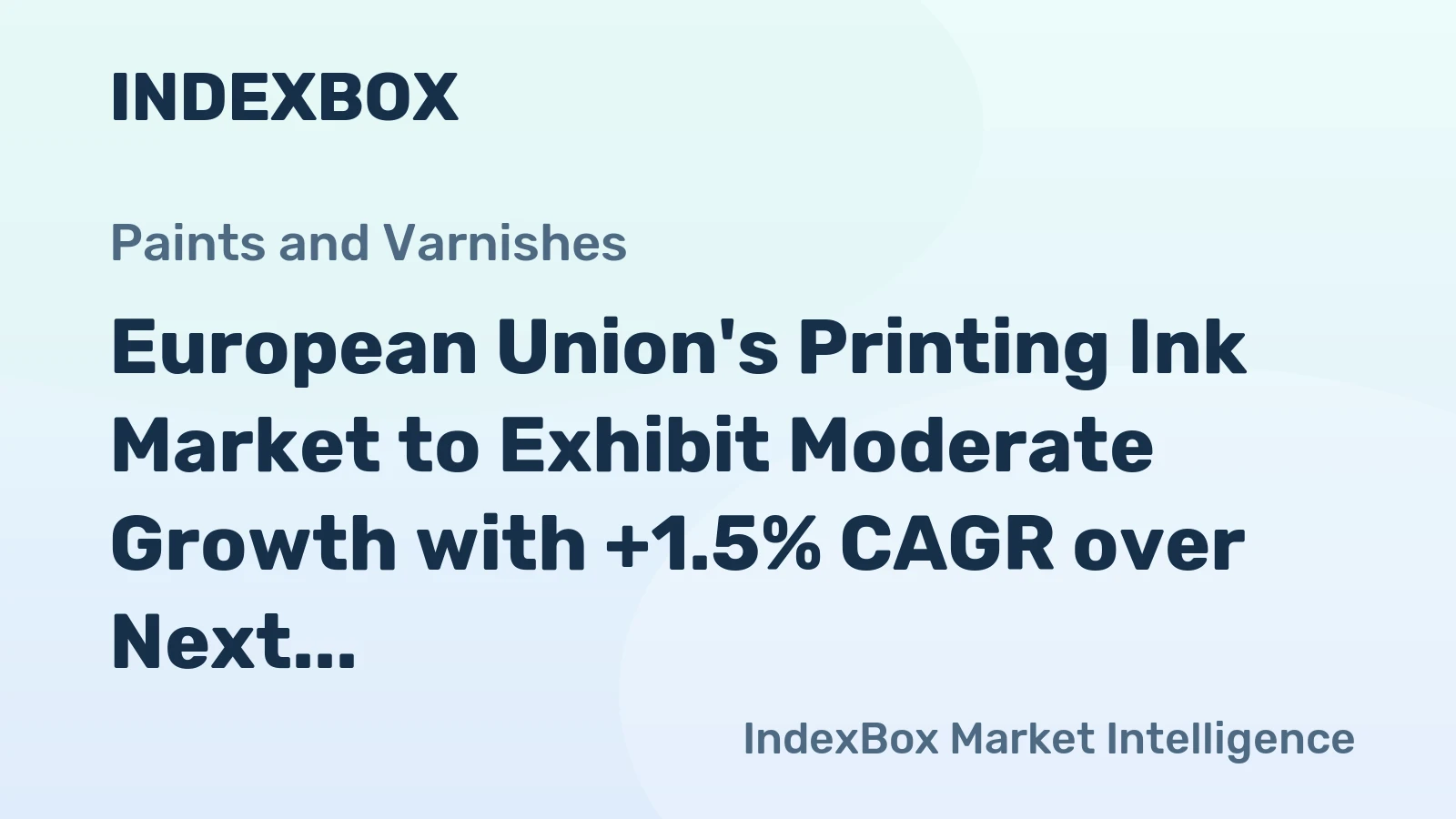 European Union's Printing Ink Market to Exhibit Moderate Growth with +1.5% CAGR over Next Decade