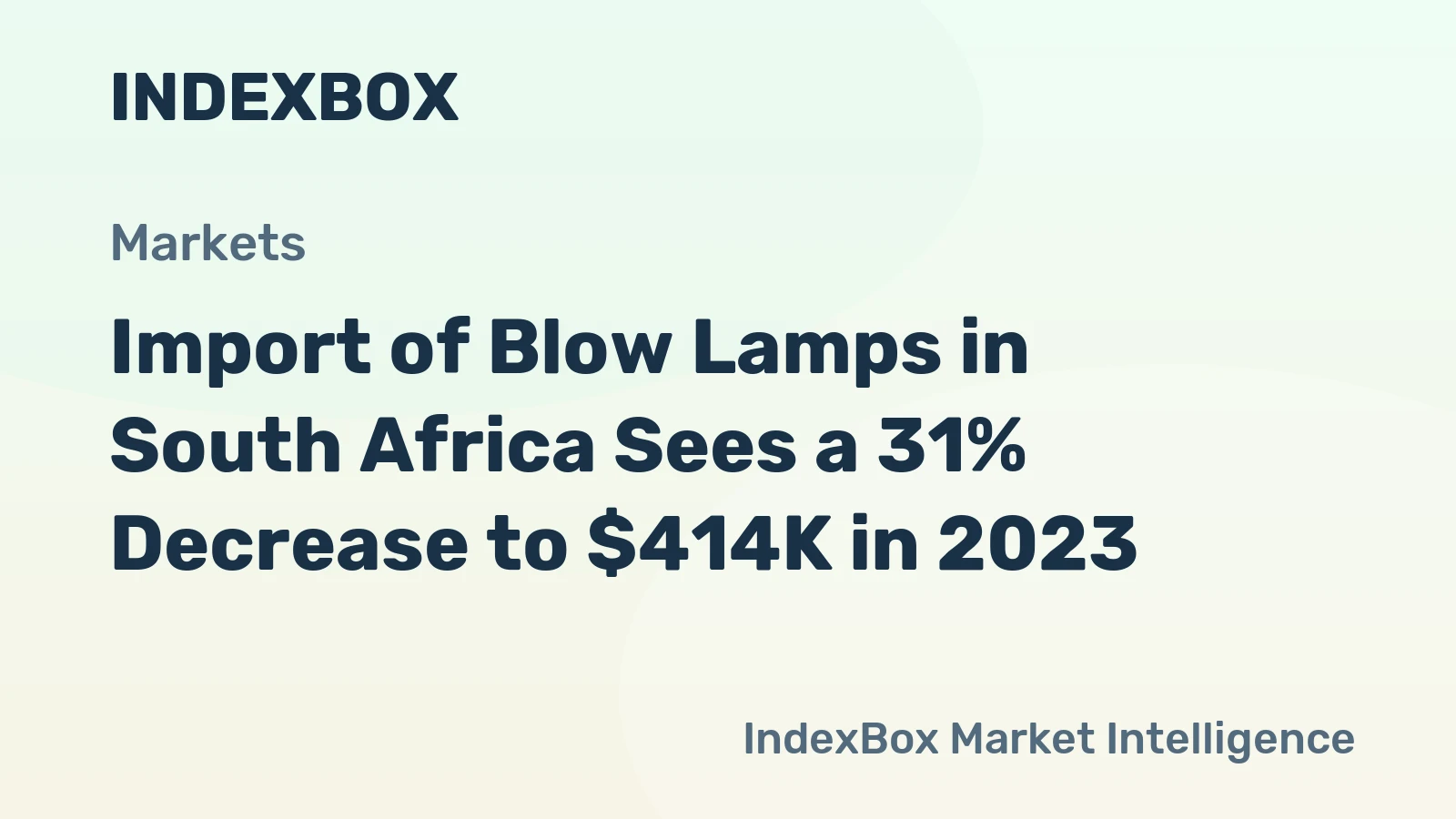 Import of Blow Lamps in South Africa Sees a 31% Decrease to $414K in 2023