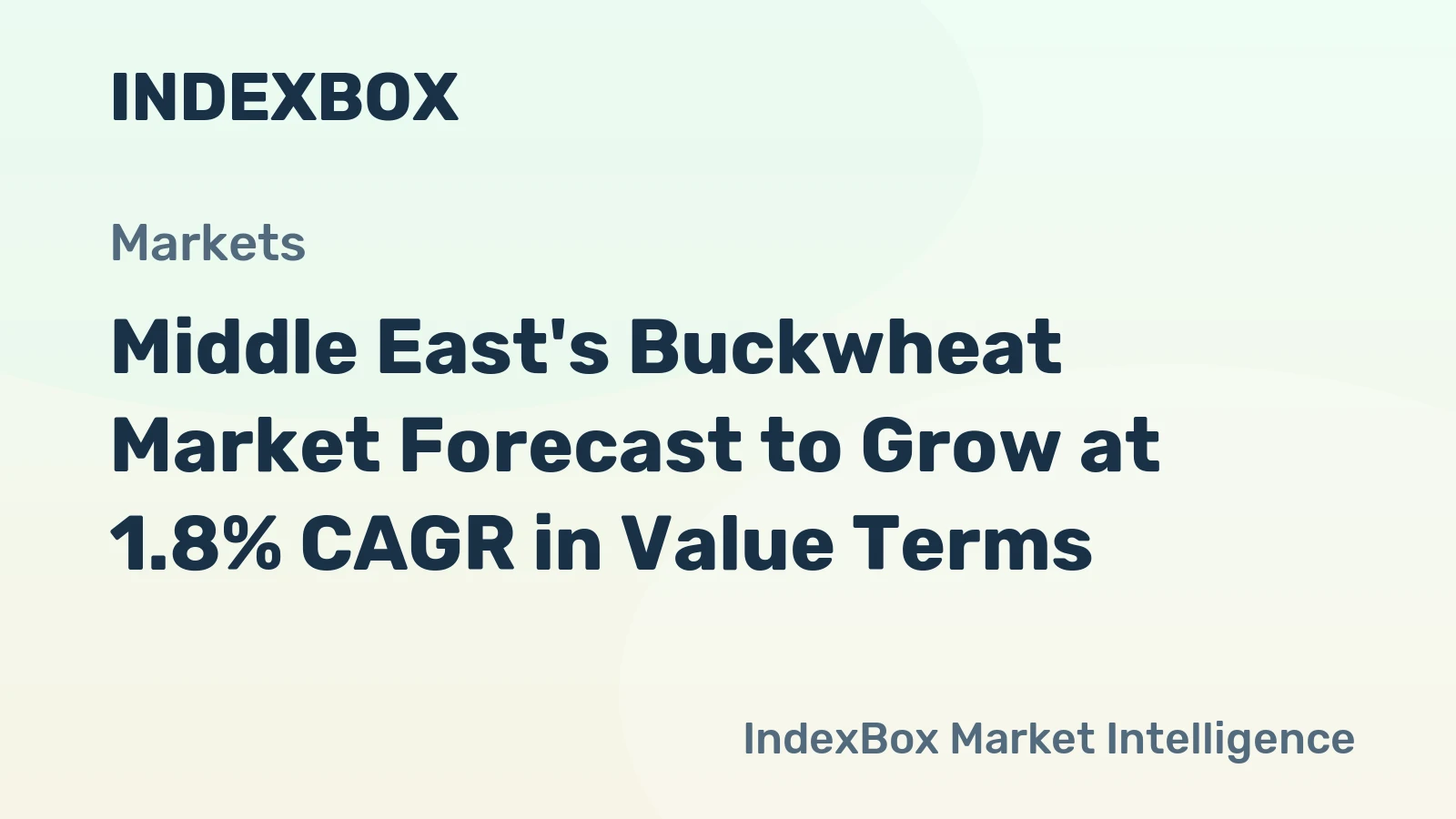 Middle East's Buckwheat Market Forecast to Grow at 1.8% CAGR in Value Terms
