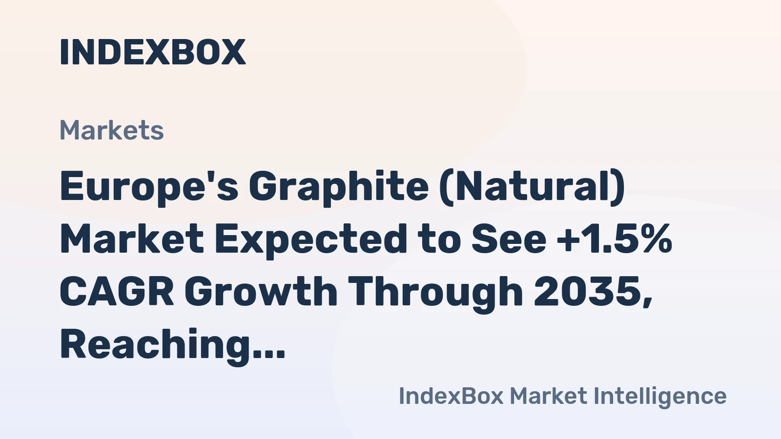 Europe's Graphite (Natural) Market Expected to See +1.5% CAGR Growth Through 2035, Reaching 190K Tons