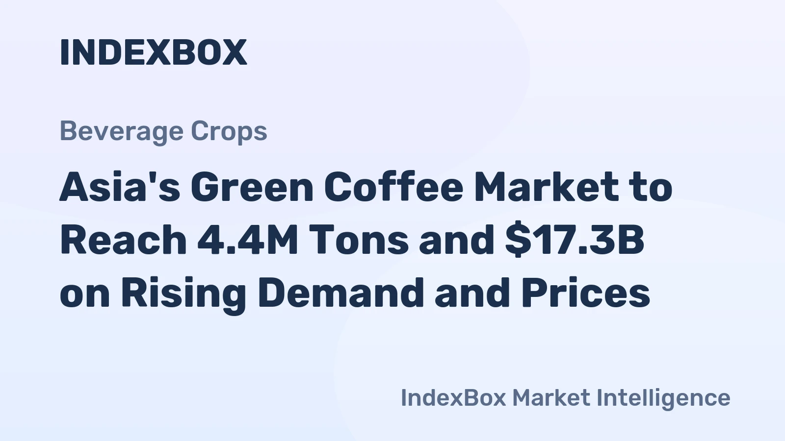 Asia's Green Coffee Market to Reach 4.4M Tons and $17.3B on Rising Demand and Prices