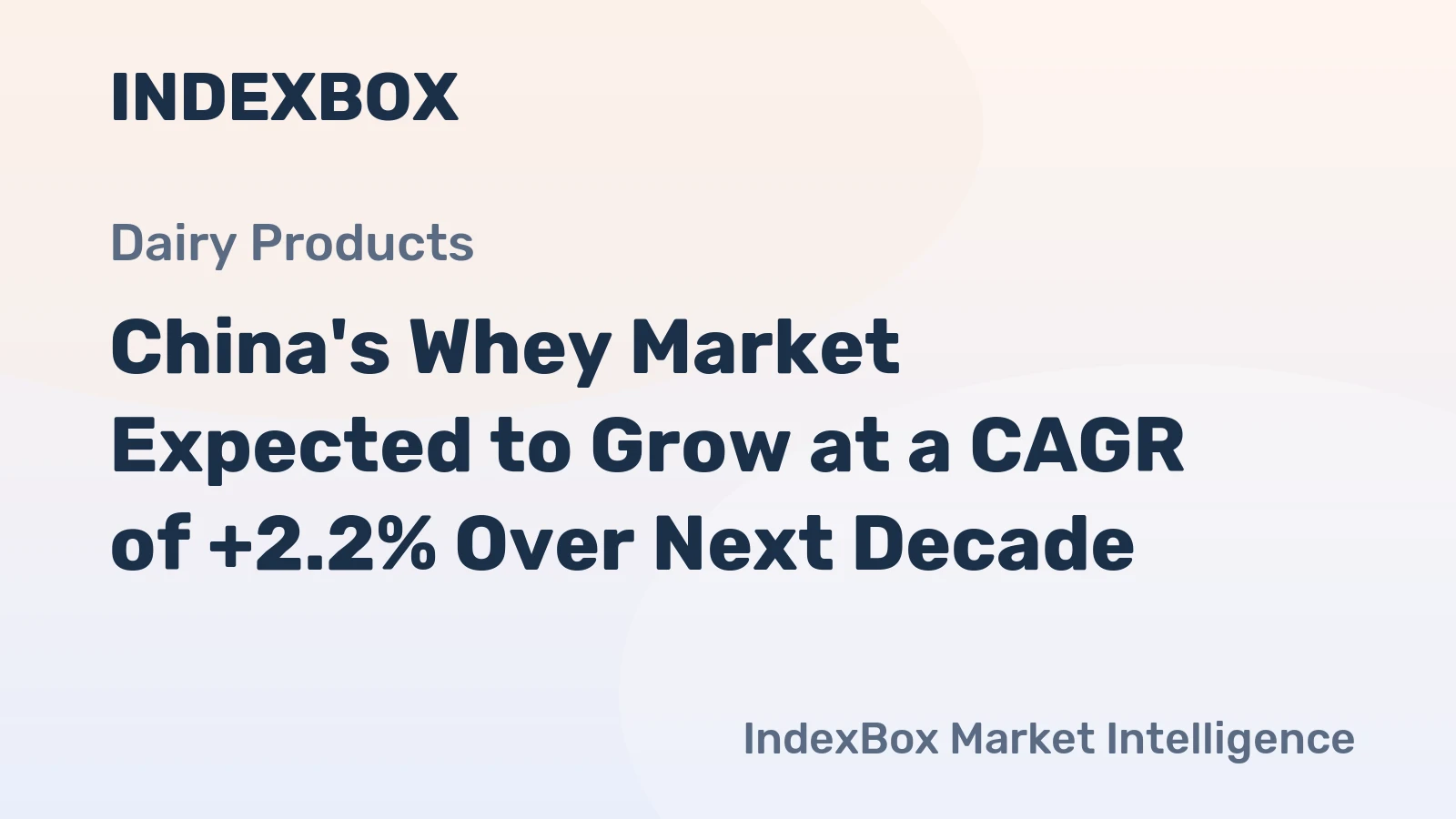 China's Whey Market Expected to Grow at a CAGR of +2.2% Over Next Decade