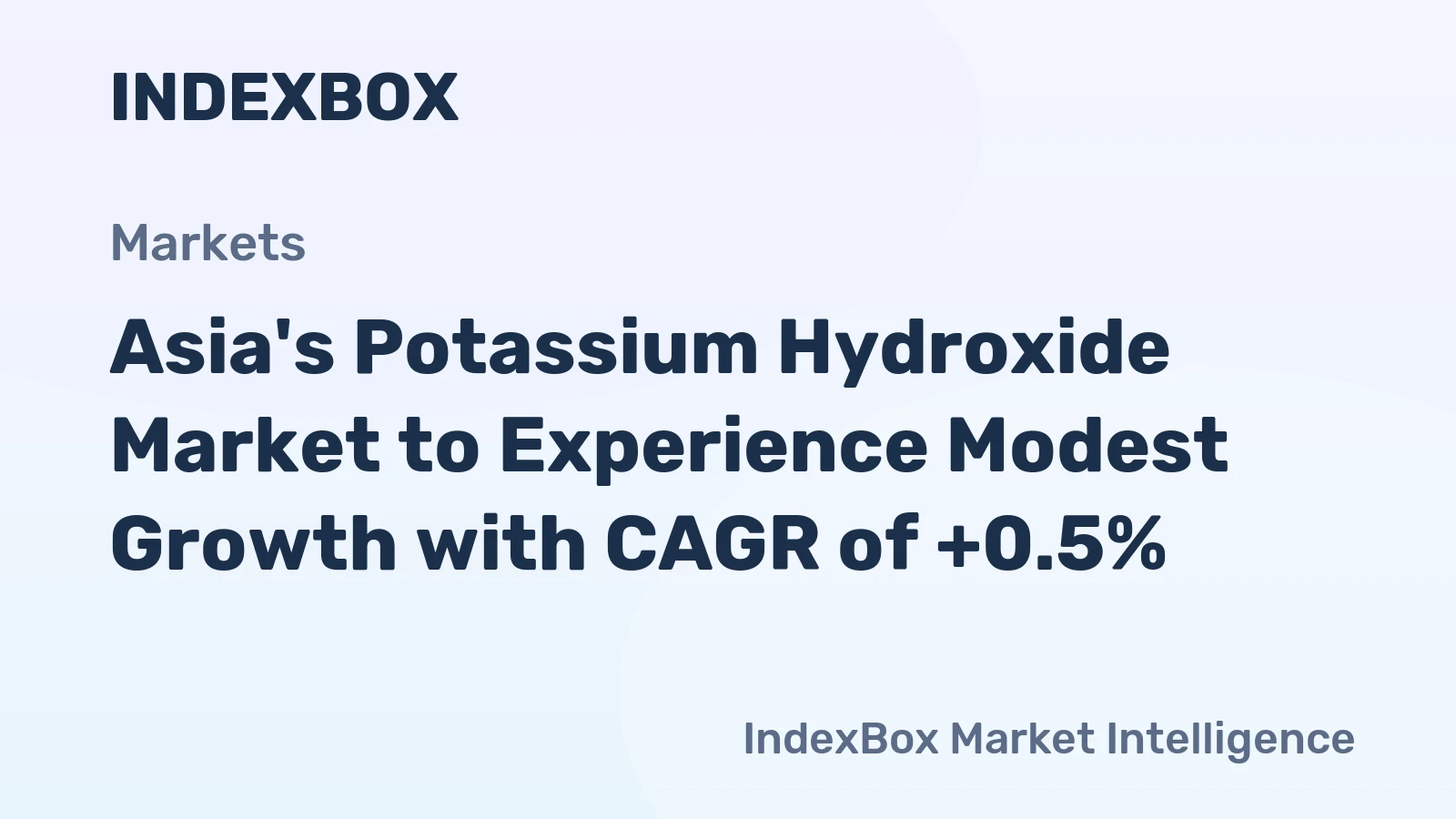 Asia's Potassium Hydroxide Market to Experience Modest Growth with CAGR of +0.5%