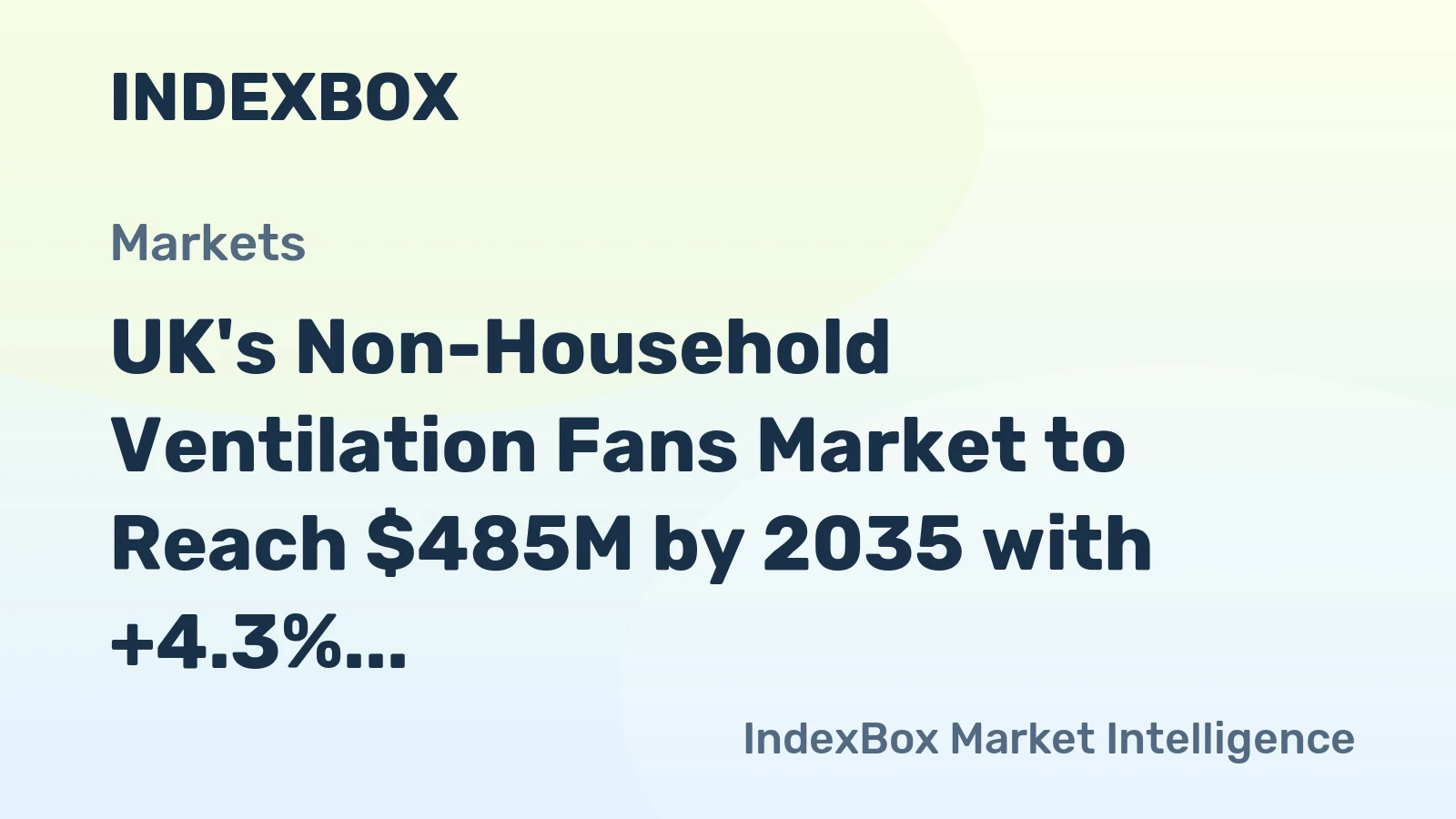 UK's Non-Household Ventilation Fans Market to Reach $485M by 2035 with +4.3% CAGR