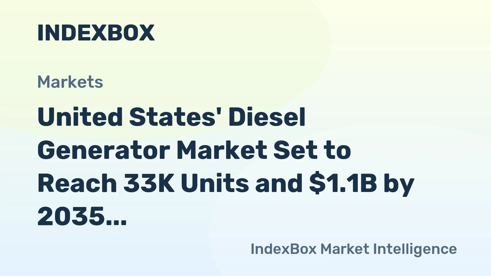 United States' Diesel Generator Market Set to Reach 33K Units and $1.1B by 2035