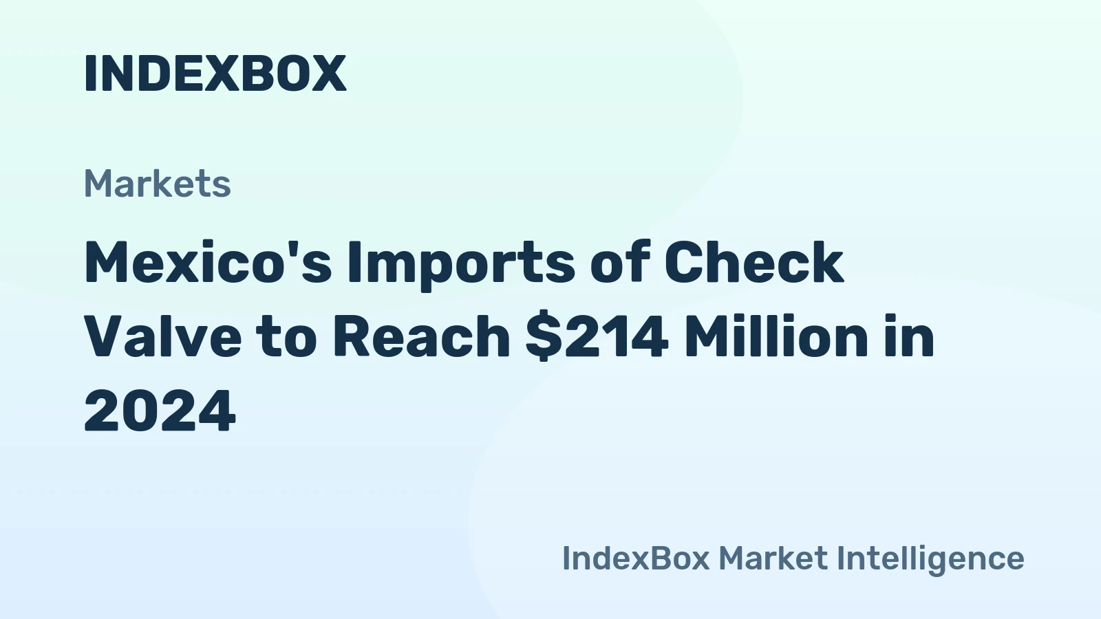 Mexico's Imports of Check Valve to Reach $214 Million in 2024