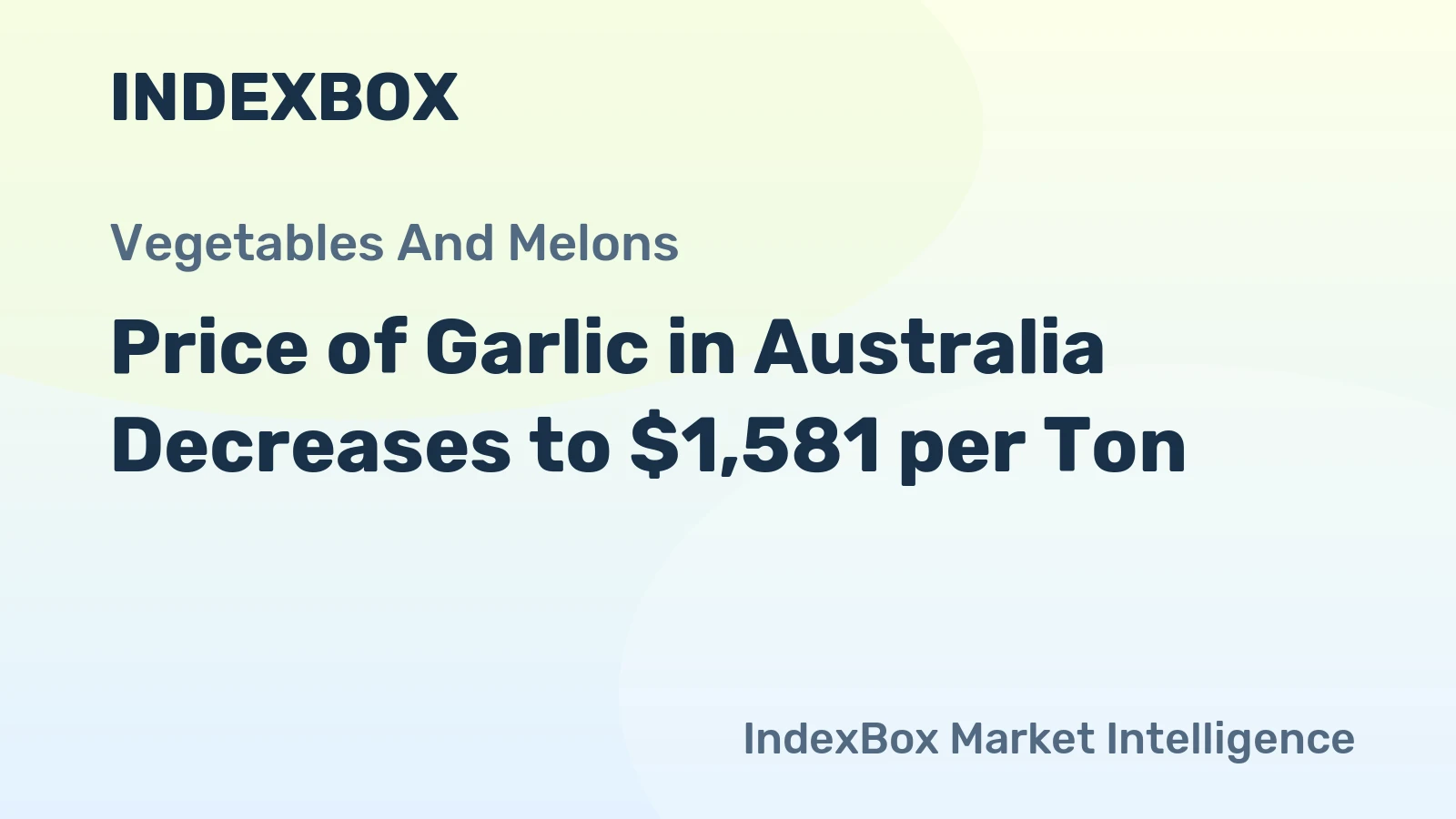 Price of Garlic in Australia Decreases to $1,581 per Ton