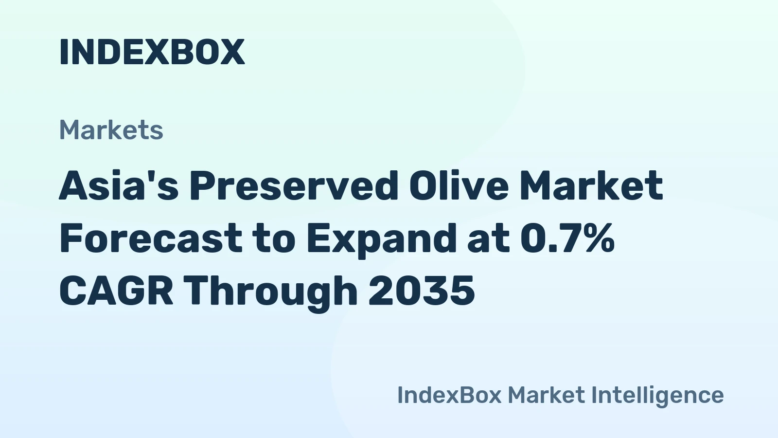Asia's Preserved Olive Market Forecast to Expand at 0.7% CAGR Through 2035