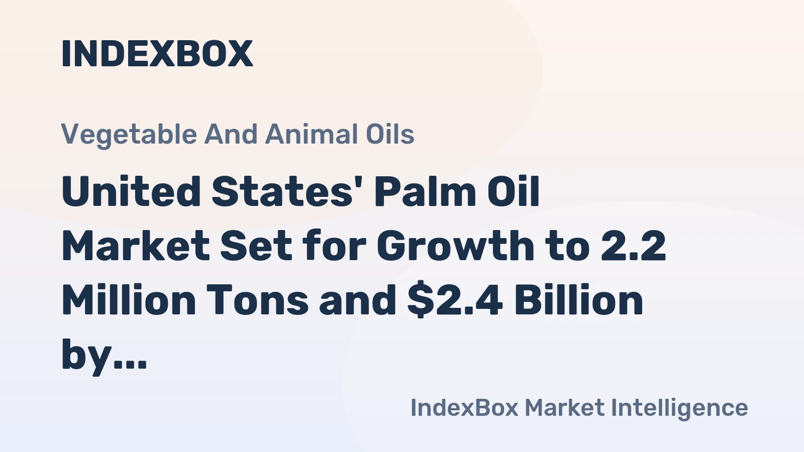 United States' Palm Oil Market Set for Growth to 2.2 Million Tons and $2.4 Billion by 2035