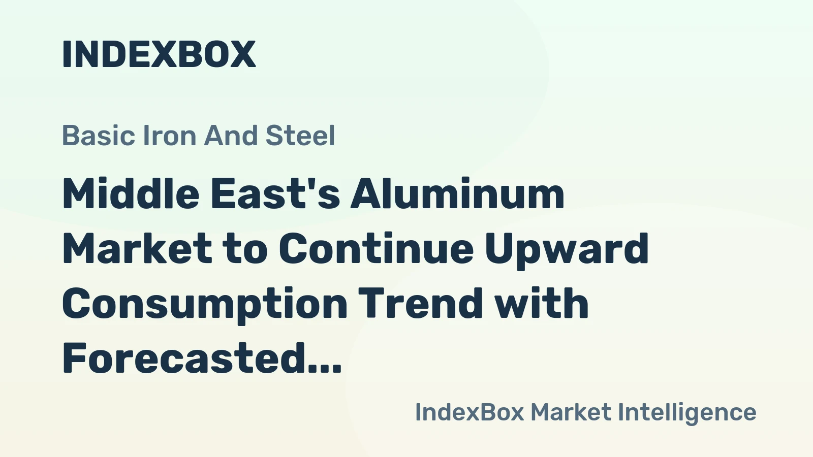 Middle East's Aluminum Market to Continue Upward Consumption Trend with Forecasted CAGR of +2.0%