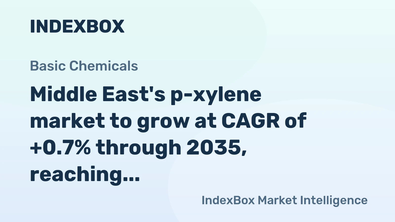 Middle East's p-xylene market to grow at CAGR of +0.7% through 2035, reaching 3.1M tons