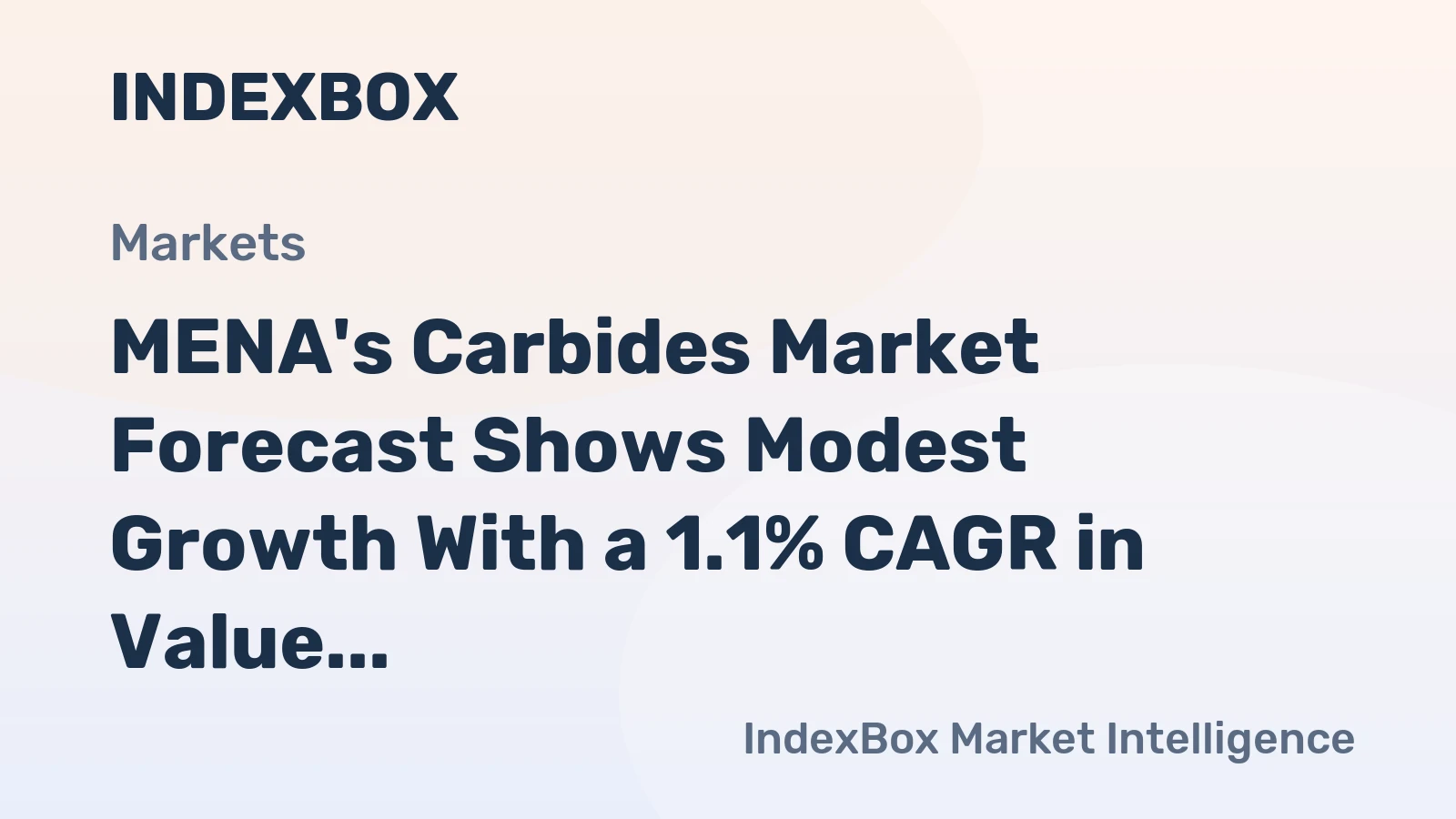 MENA's Carbides Market Forecast Shows Modest Growth With a 1.1% CAGR in Value