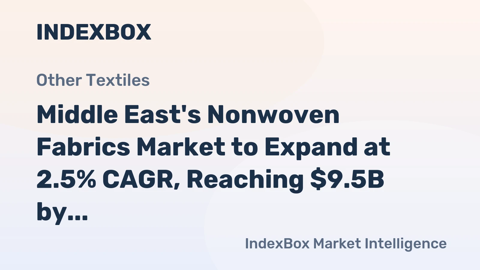 Middle East's Nonwoven Fabrics Market to Expand at 2.5% CAGR, Reaching $9.5B by 2035