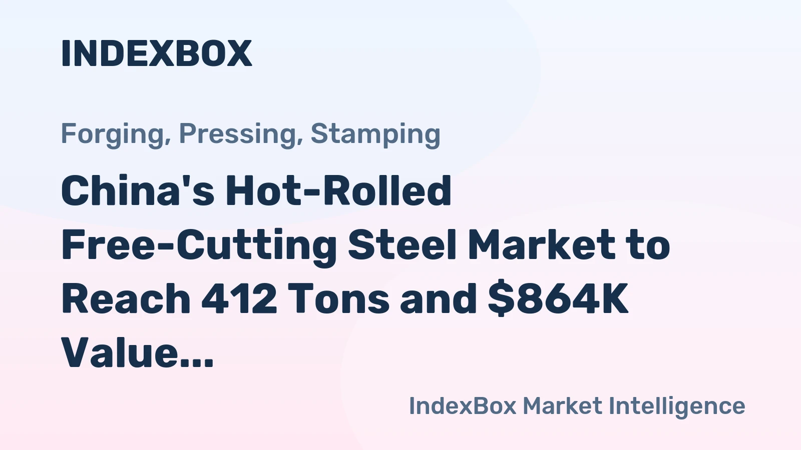 China's Hot-Rolled Free-Cutting Steel Market to Reach 412 Tons and $864K Value by 2035