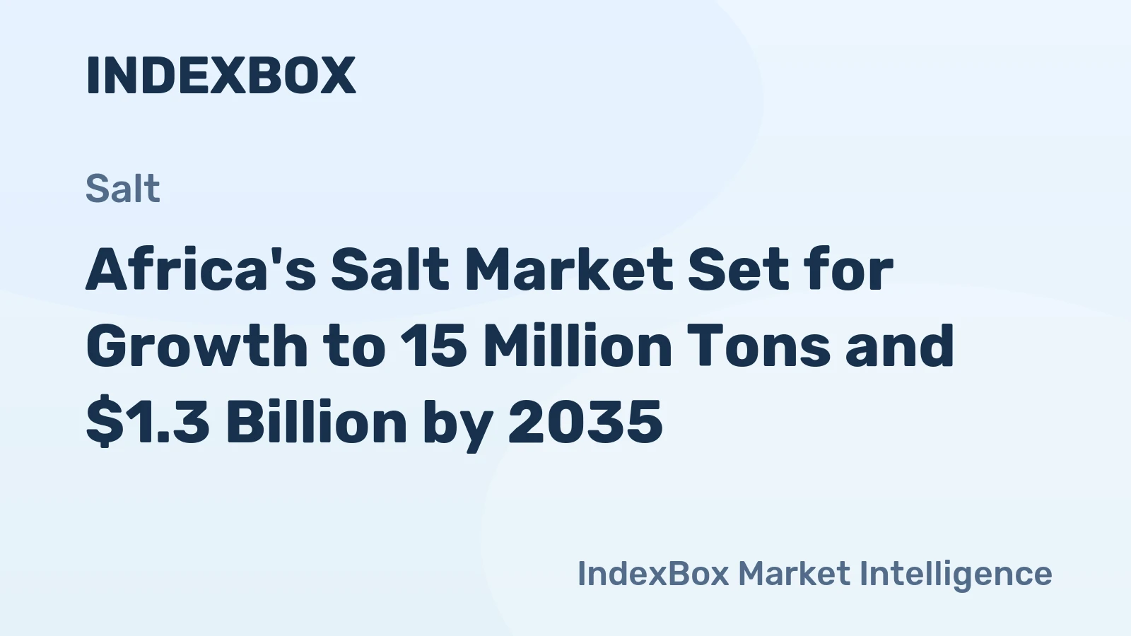 Africa's Salt Market Set for Growth to 15 Million Tons and $1.3 Billion by 2035
