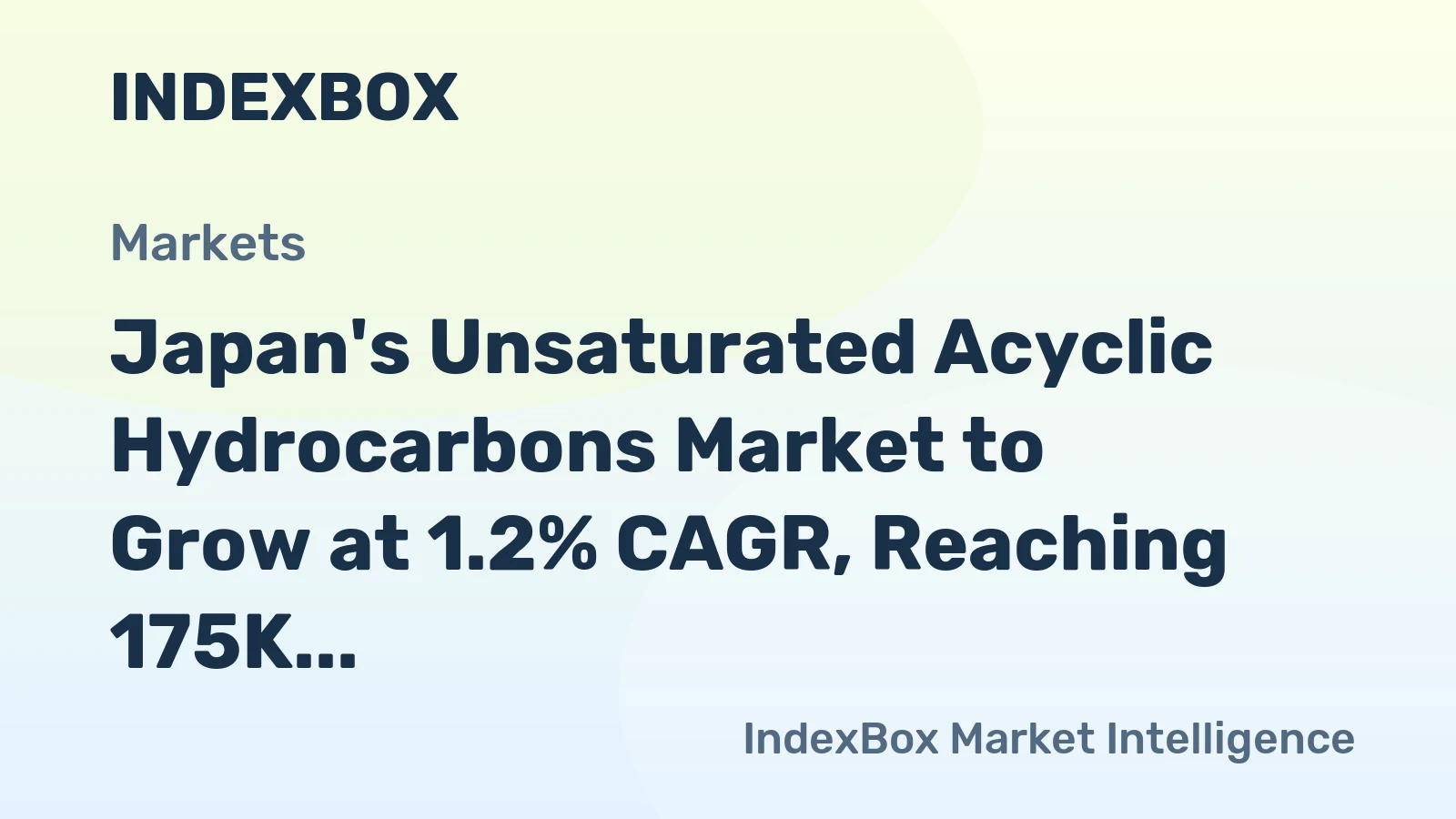 Japan's Unsaturated Acyclic Hydrocarbons Market to Grow at 1.2% CAGR, Reaching 175K Tons by 2035