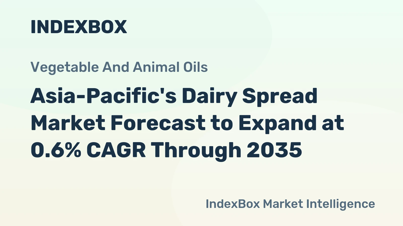 Asia-Pacific's Dairy Spread Market Forecast to Expand at 0.6% CAGR Through 2035
