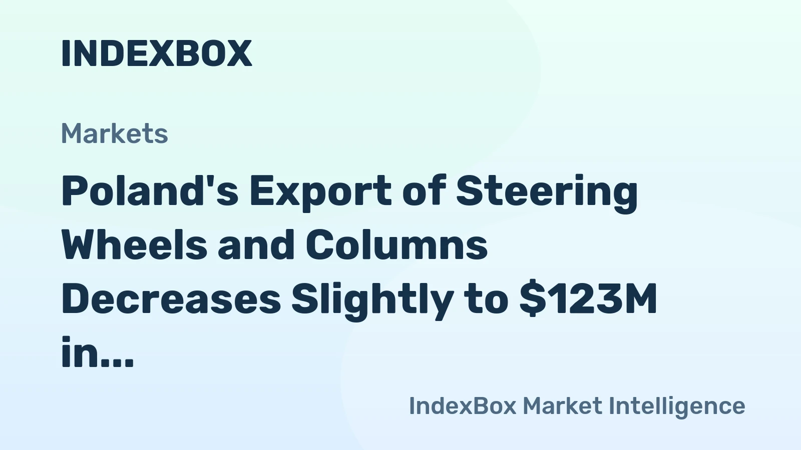 Poland's Export of Steering Wheels and Columns Decreases Slightly to $123M in November 2023