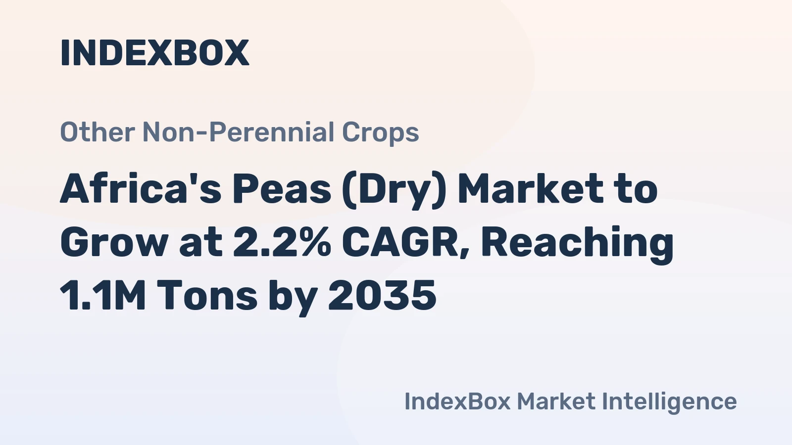 Africa's Peas (Dry) Market to Grow at 2.2% CAGR, Reaching 1.1M Tons by 2035