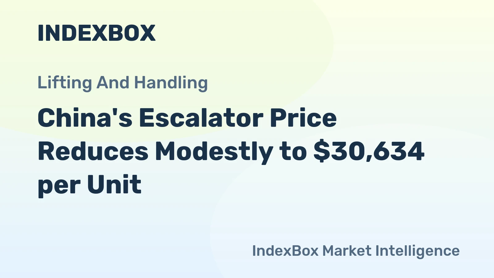 China's Escalator Price Reduces Modestly to $30,634 per Unit