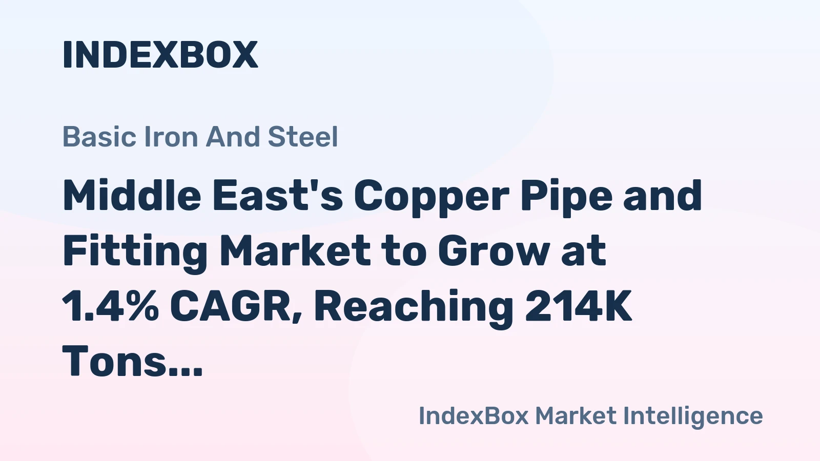 Middle East's Copper Pipe and Fitting Market to Grow at 1.4% CAGR, Reaching 214K Tons by 2035
