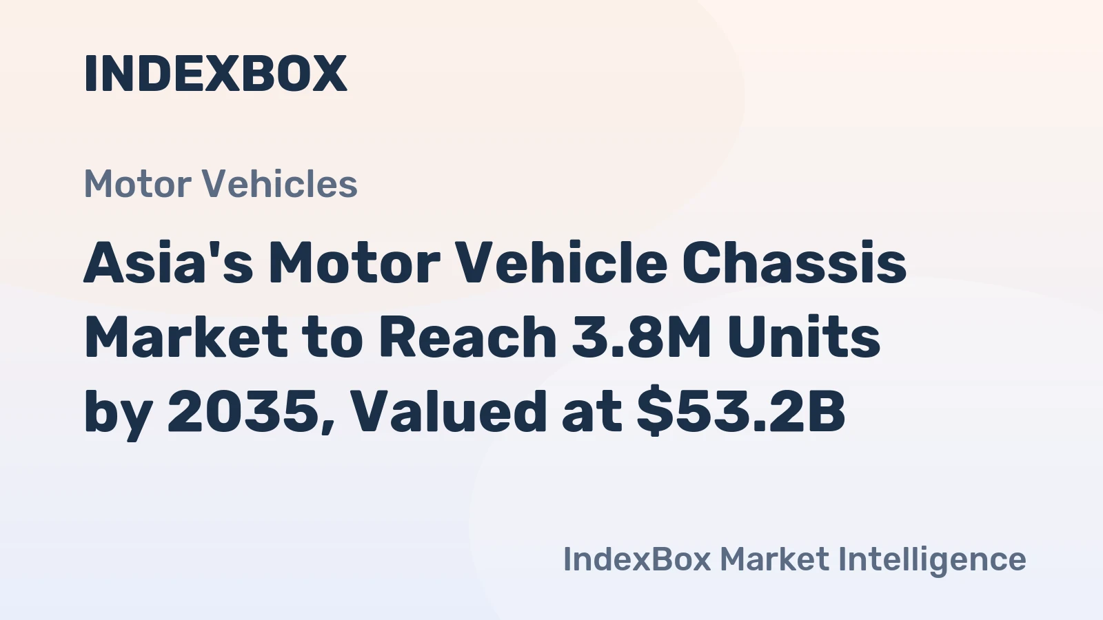 Asia's Motor Vehicle Chassis Market to Reach 3.8M Units by 2035, Valued at $53.2B