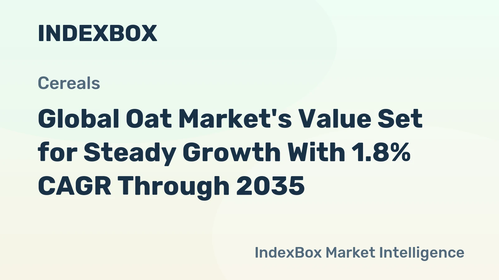 Global Oat Market's Value Set for Steady Growth With 1.8% CAGR Through 2035