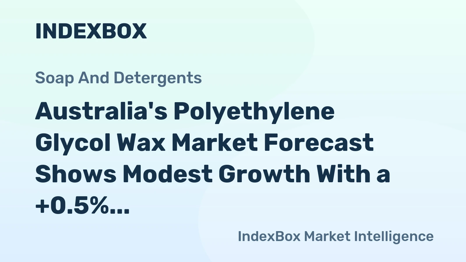 Australia's Polyethylene Glycol Wax Market Forecast Shows Modest Growth With a +0.5% Value CAGR