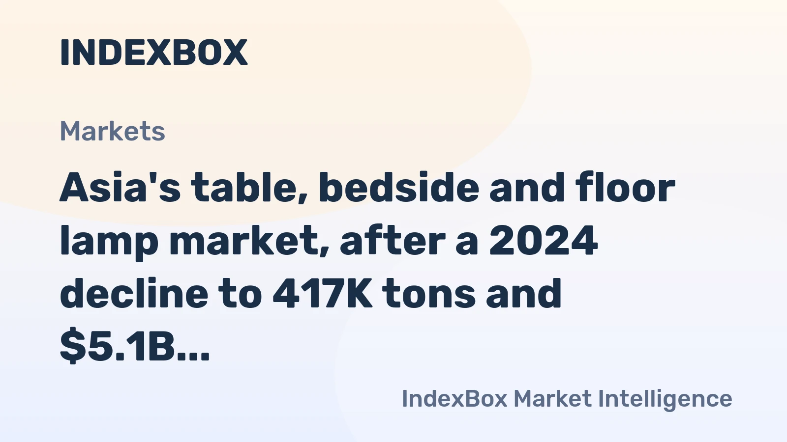 Asia's table, bedside and floor lamp market, after a 2024 decline to 417K tons and $5.1B, is forecast to grow to 425K tons and $5.6B by 2035.