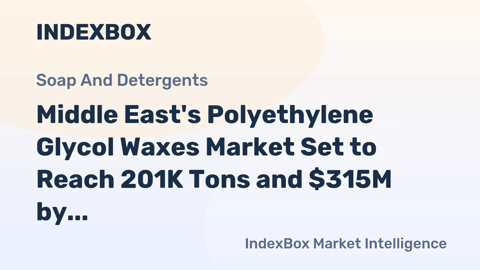 Middle East's Polyethylene Glycol Waxes Market Set to Reach 201K Tons and $315M by 2035