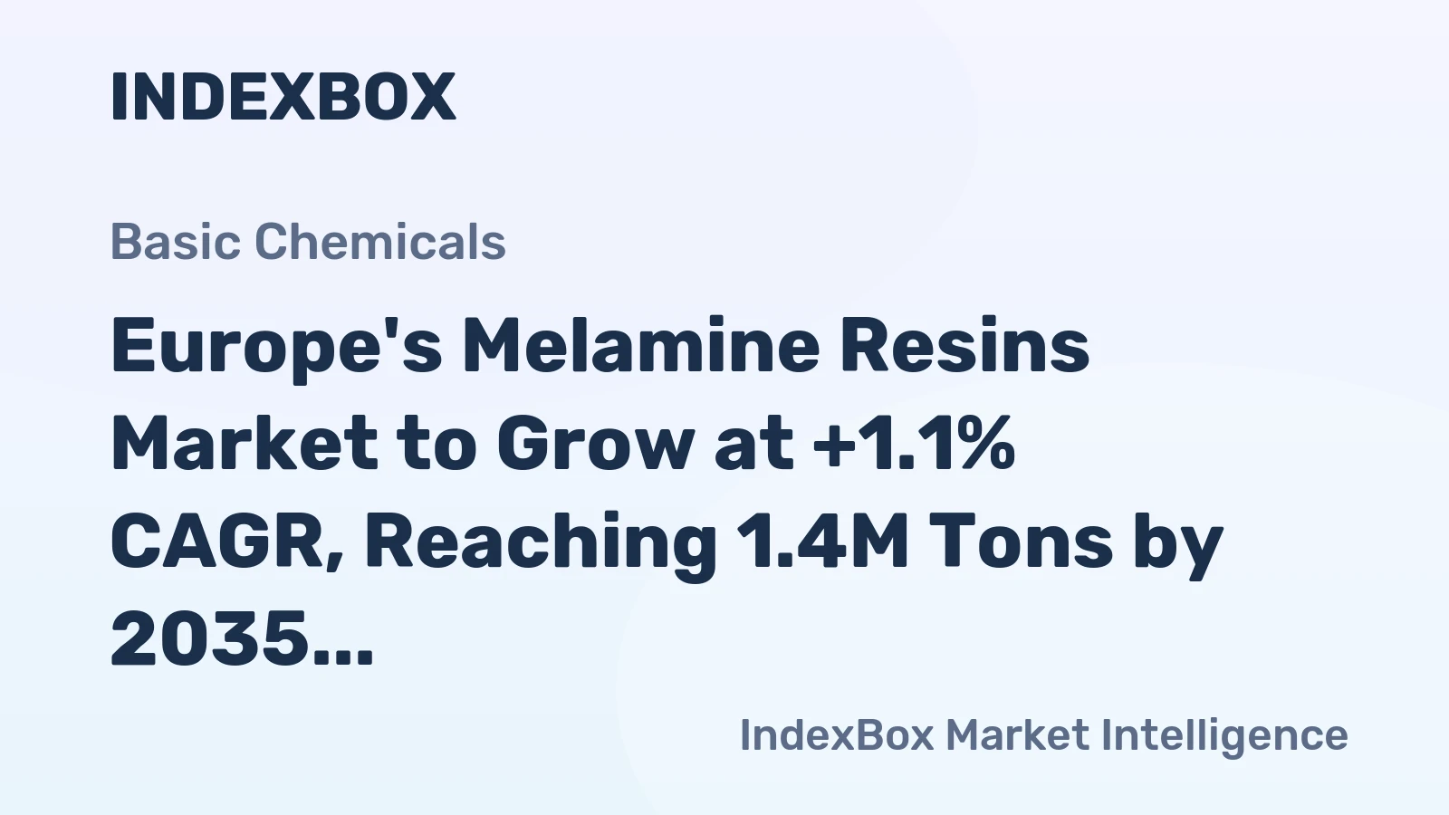 Europe's Melamine Resins Market to Grow at +1.1% CAGR, Reaching 1.4M Tons by 2035