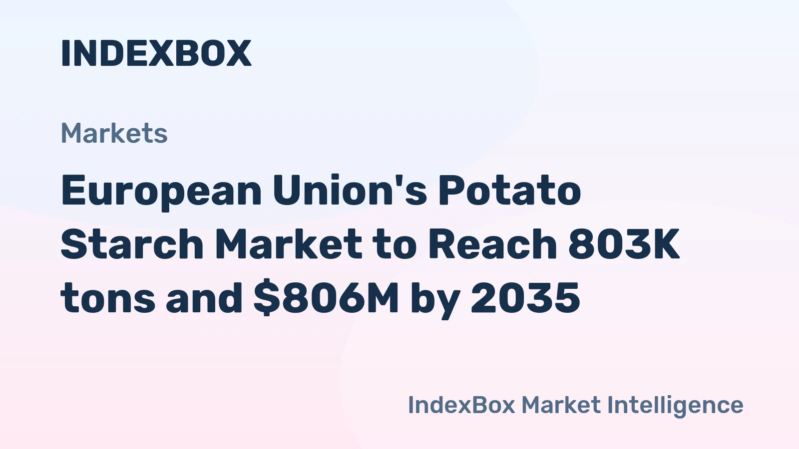 European Union's Potato Starch Market to Reach 803K tons and $806M by 2035