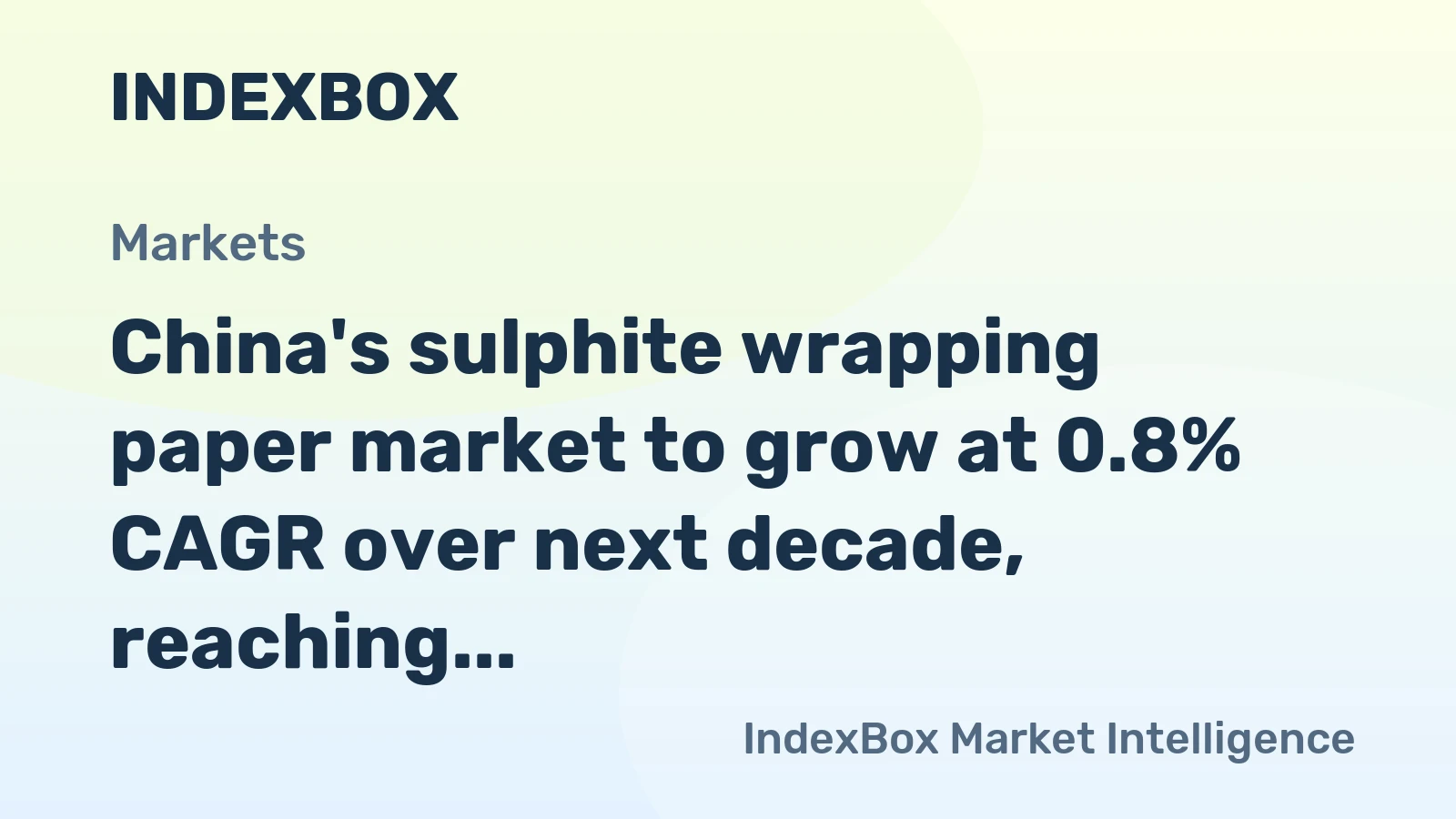 China's sulphite wrapping paper market to grow at 0.8% CAGR over next decade, reaching 353K tons by 2035