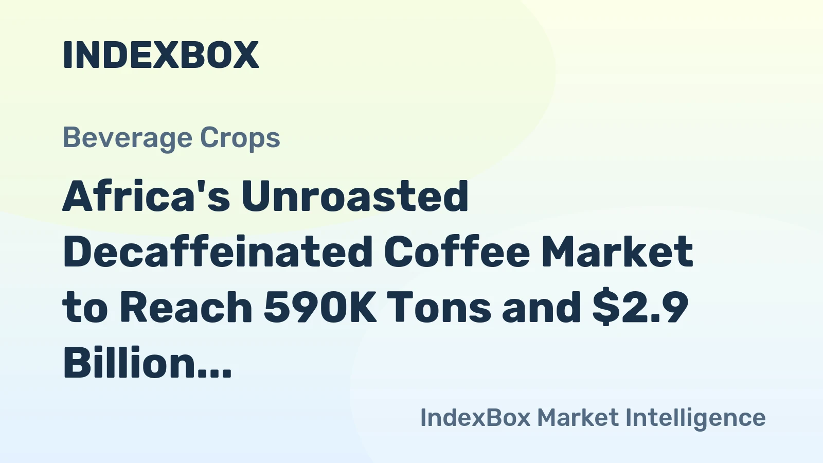 Africa's Unroasted Decaffeinated Coffee Market to Reach 590K Tons and $2.9 Billion by 2035