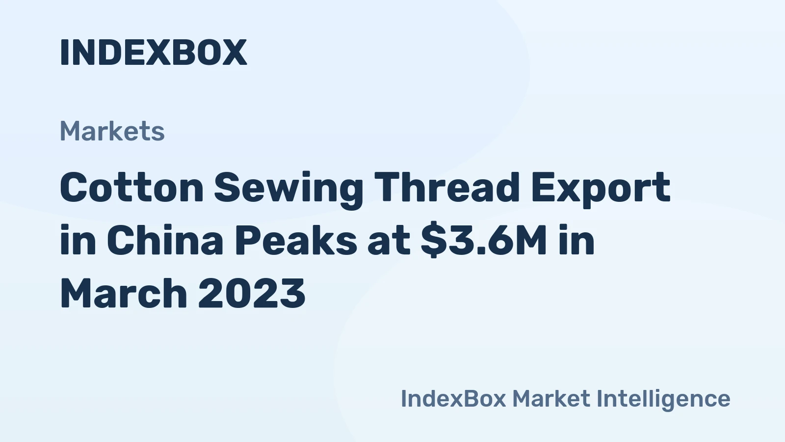 Cotton Sewing Thread Export in China Peaks at $3.6M in March 2023