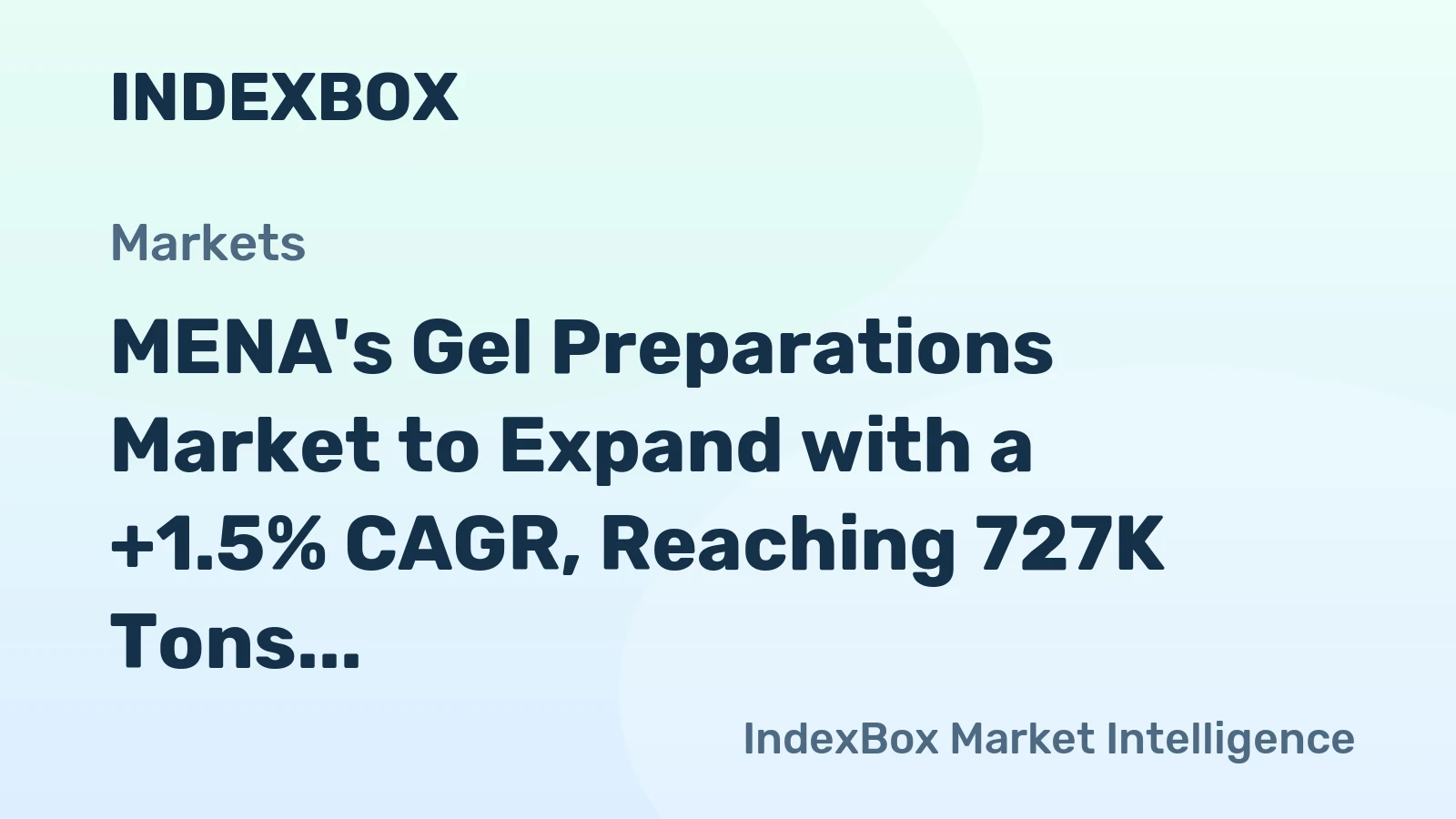 MENA's Gel Preparations Market to Expand with a +1.5% CAGR, Reaching 727K Tons by 2035