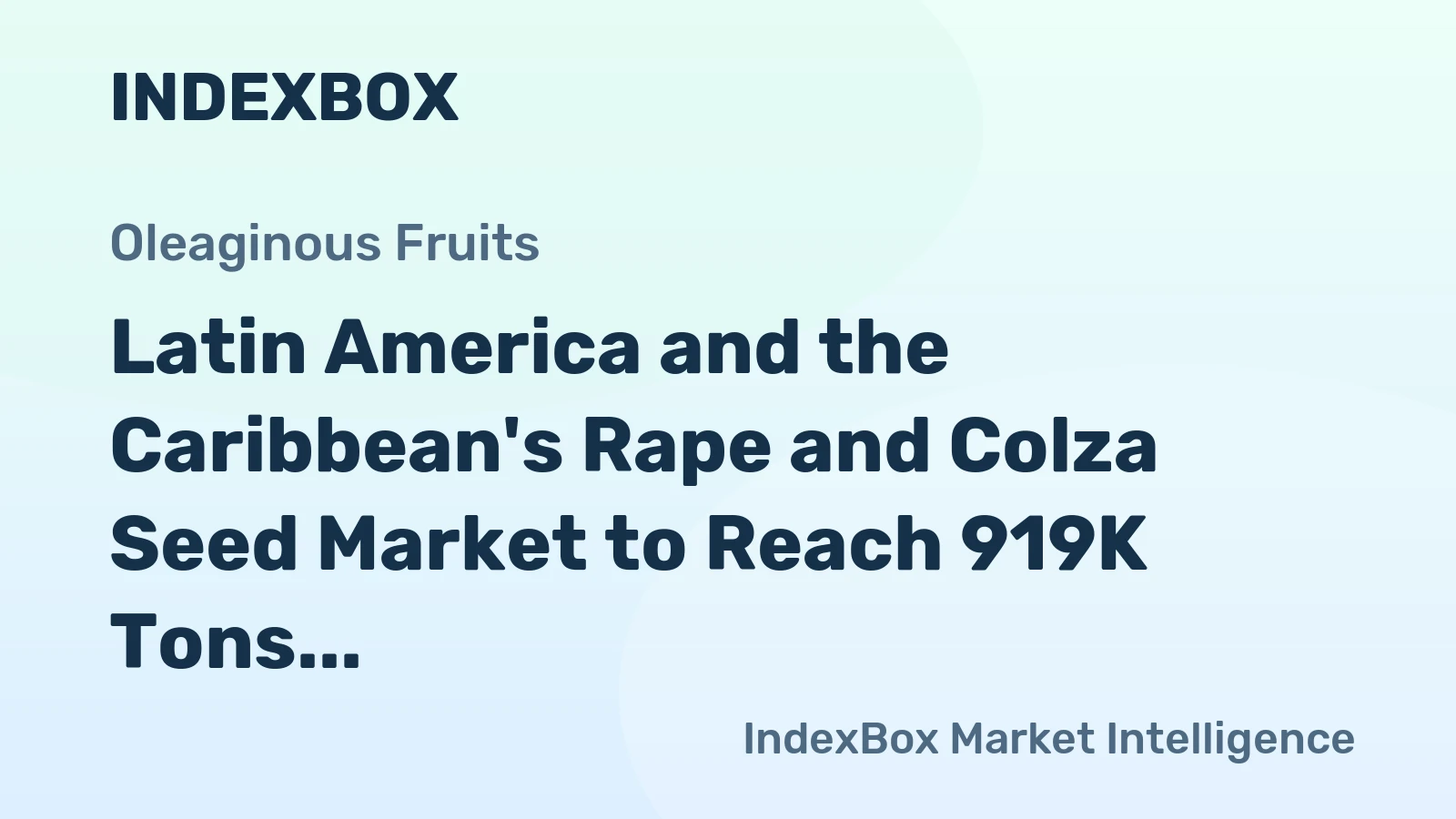 Latin America and the Caribbean's Rape and Colza Seed Market to Reach 919K Tons by 2035
