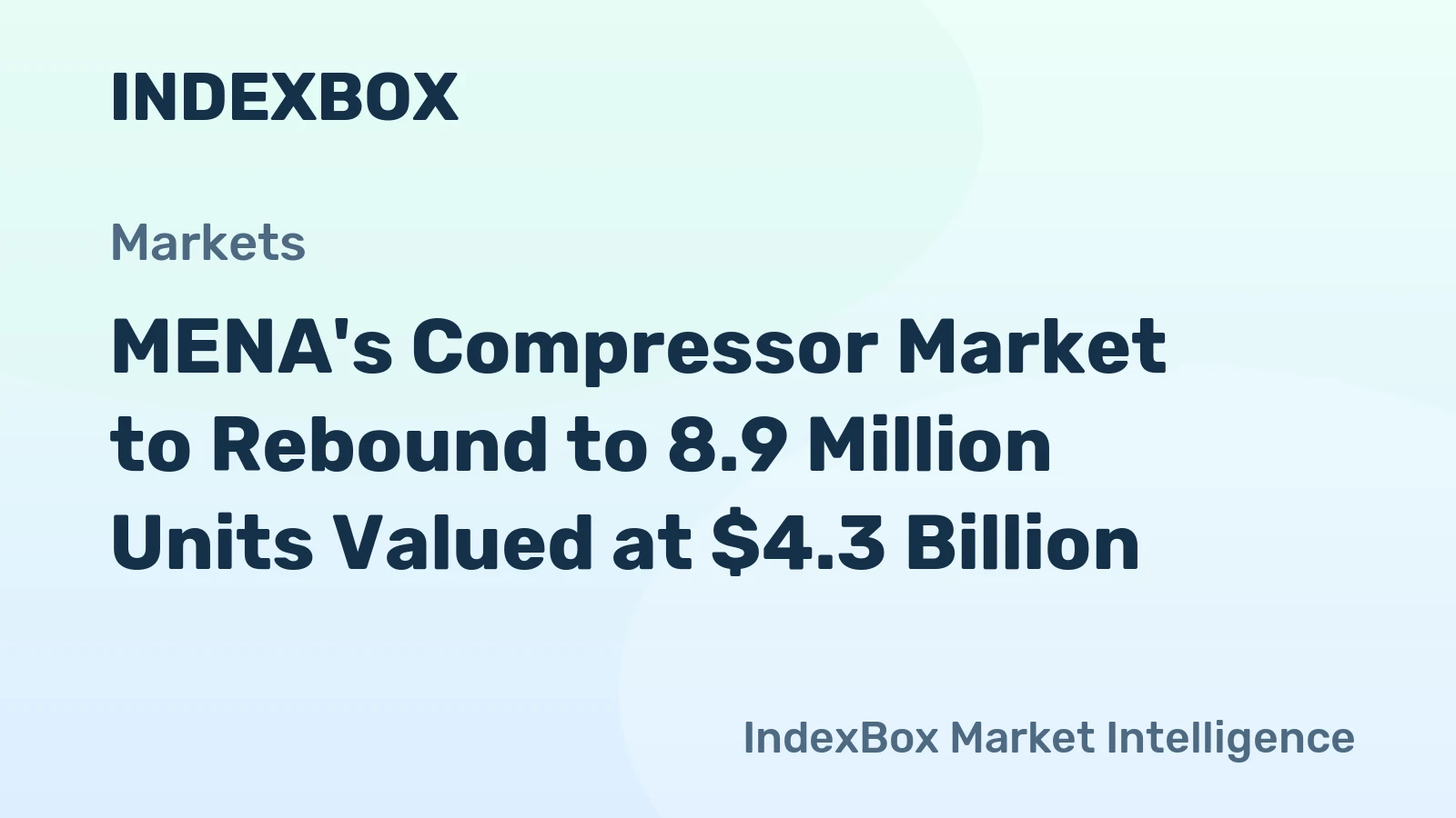 MENA's Compressor Market to Rebound to 8.9 Million Units Valued at $4.3 Billion