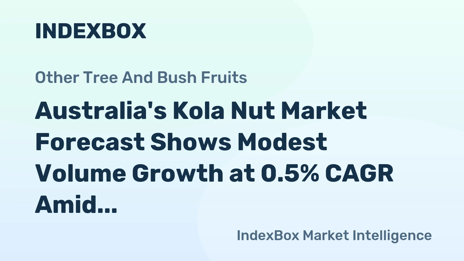 Australia's Kola Nut Market Forecast Shows Modest Volume Growth at 0.5% CAGR Amid Rising Demand