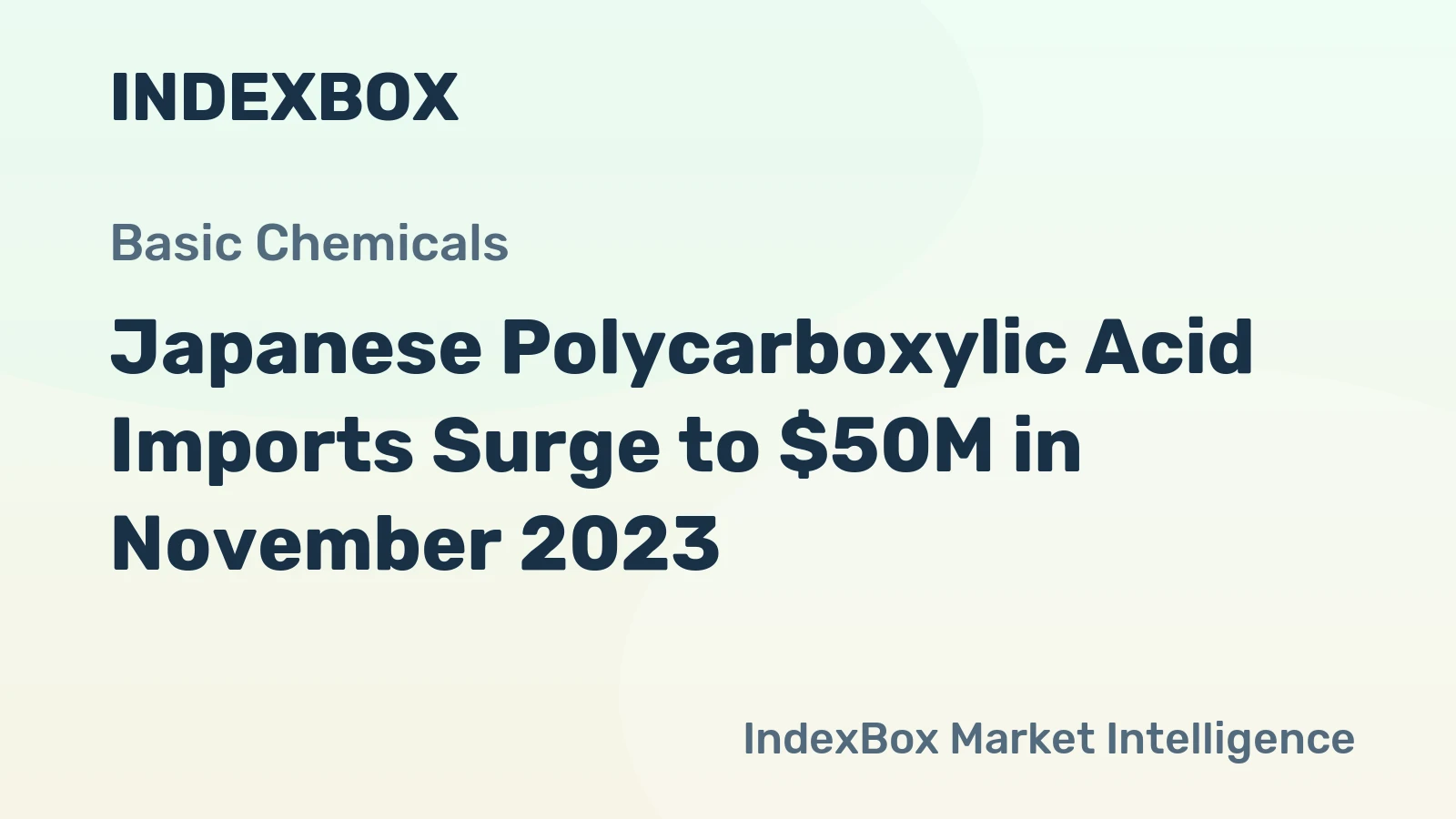 Japanese Polycarboxylic Acid Imports Surge to $50M in November 2023
