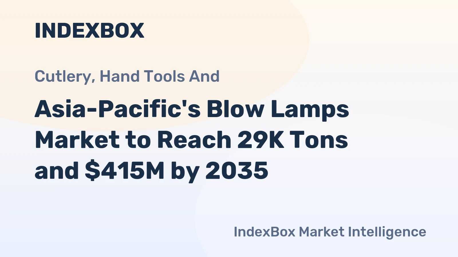 Asia-Pacific's Blow Lamps Market to Reach 29K Tons and $415M by 2035