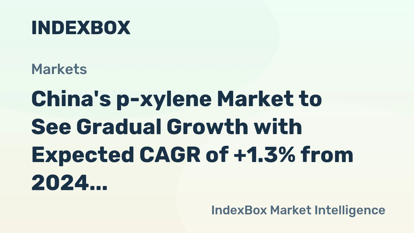China's p-xylene Market to See Gradual Growth with Expected CAGR of +1.3% from 2024 to 2035