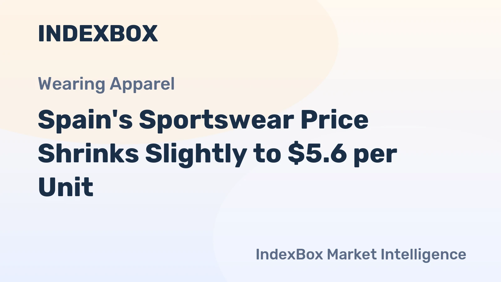Spain's Sportswear Price Shrinks Slightly to $5.6 per Unit
