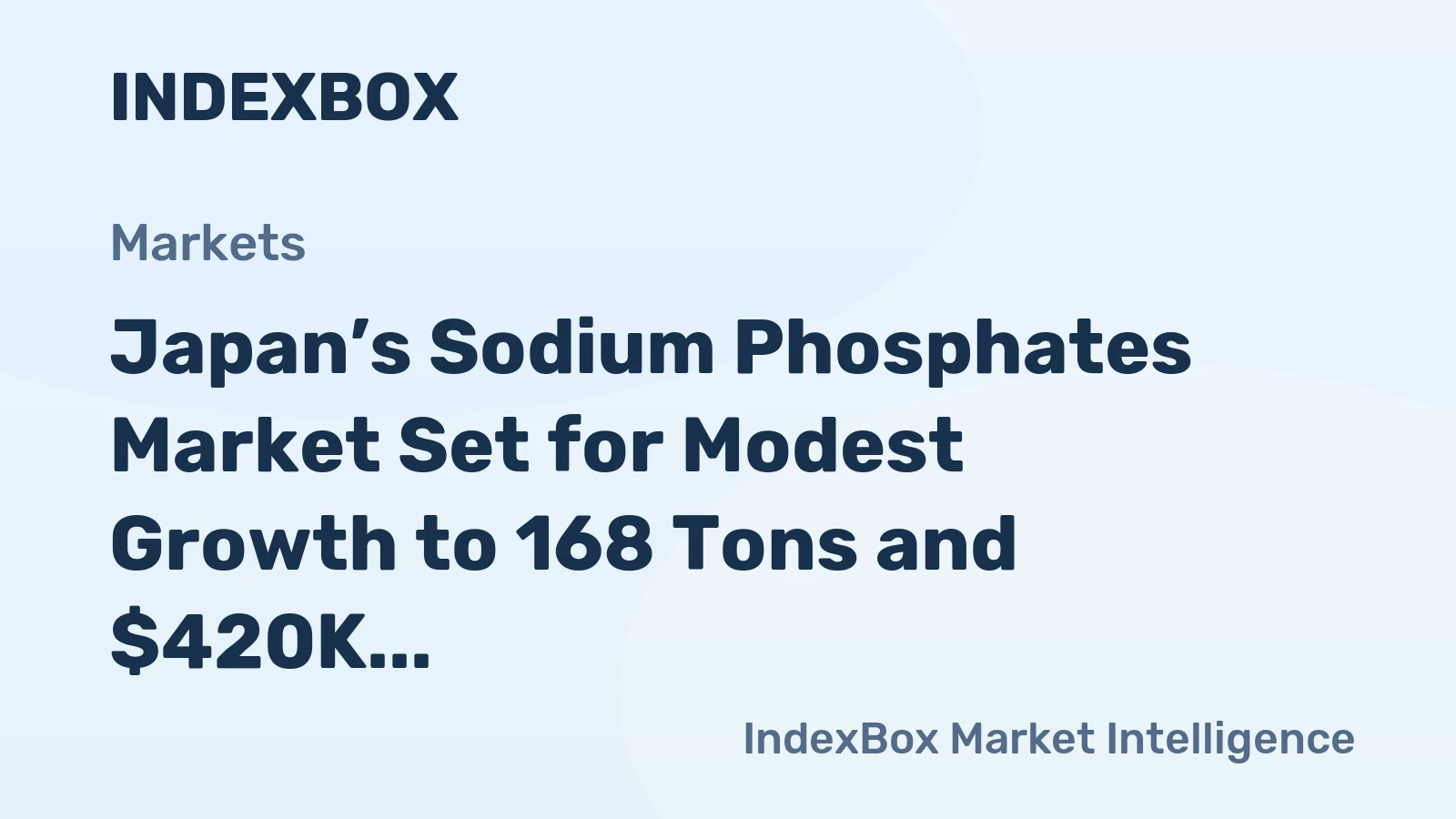 Japan’s Sodium Phosphates Market Set for Modest Growth to 168 Tons and $420K Value