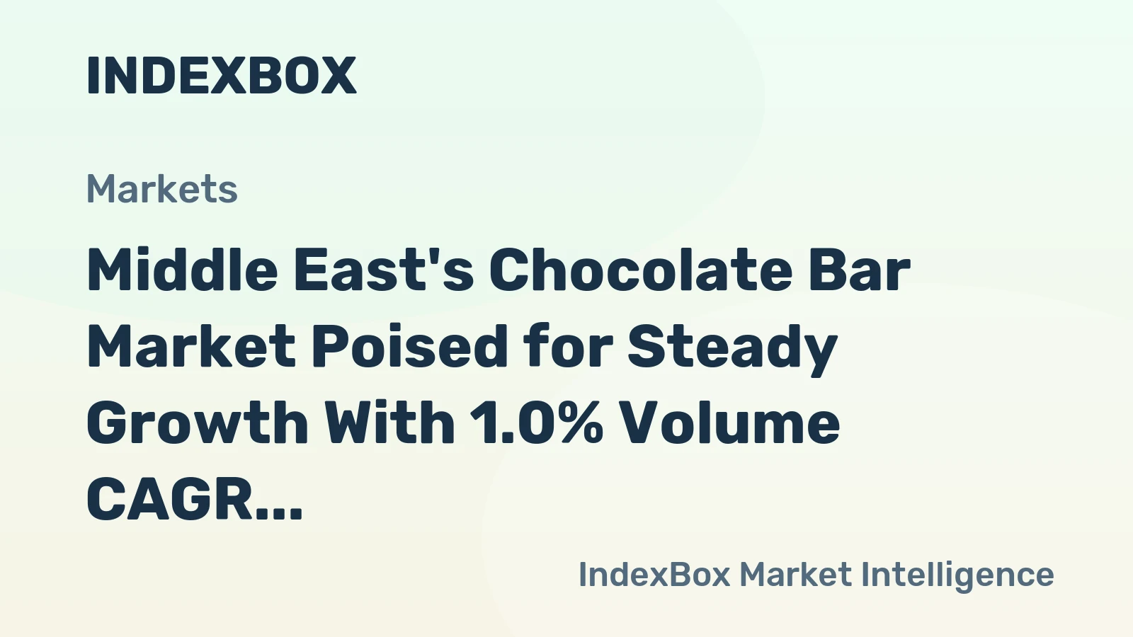 Middle East's Chocolate Bar Market Poised for Steady Growth With 1.0% Volume CAGR Through 2035